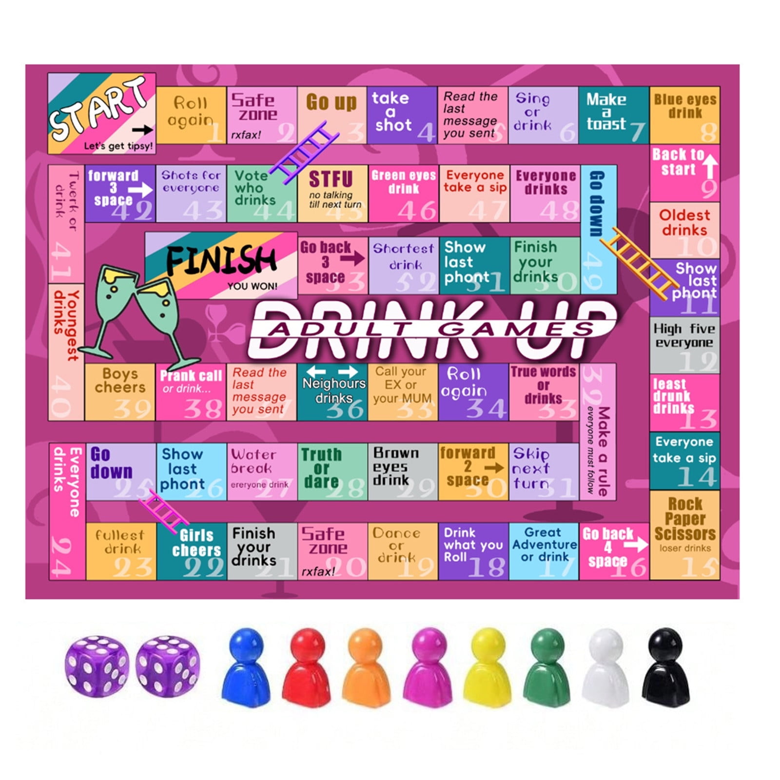 Drinking Up Board Game Party Bar Drinking Game - Fun Interactive Social ...