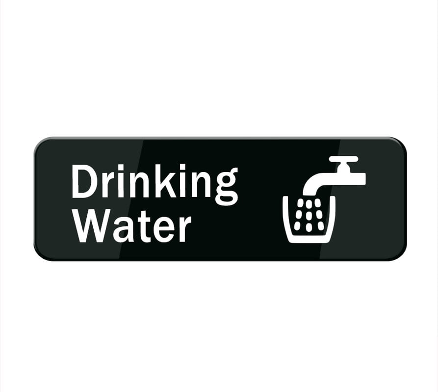 Drinking Water Sign, Self Adhesive Sign For Door Or Wall 10 X 3 Inch ...