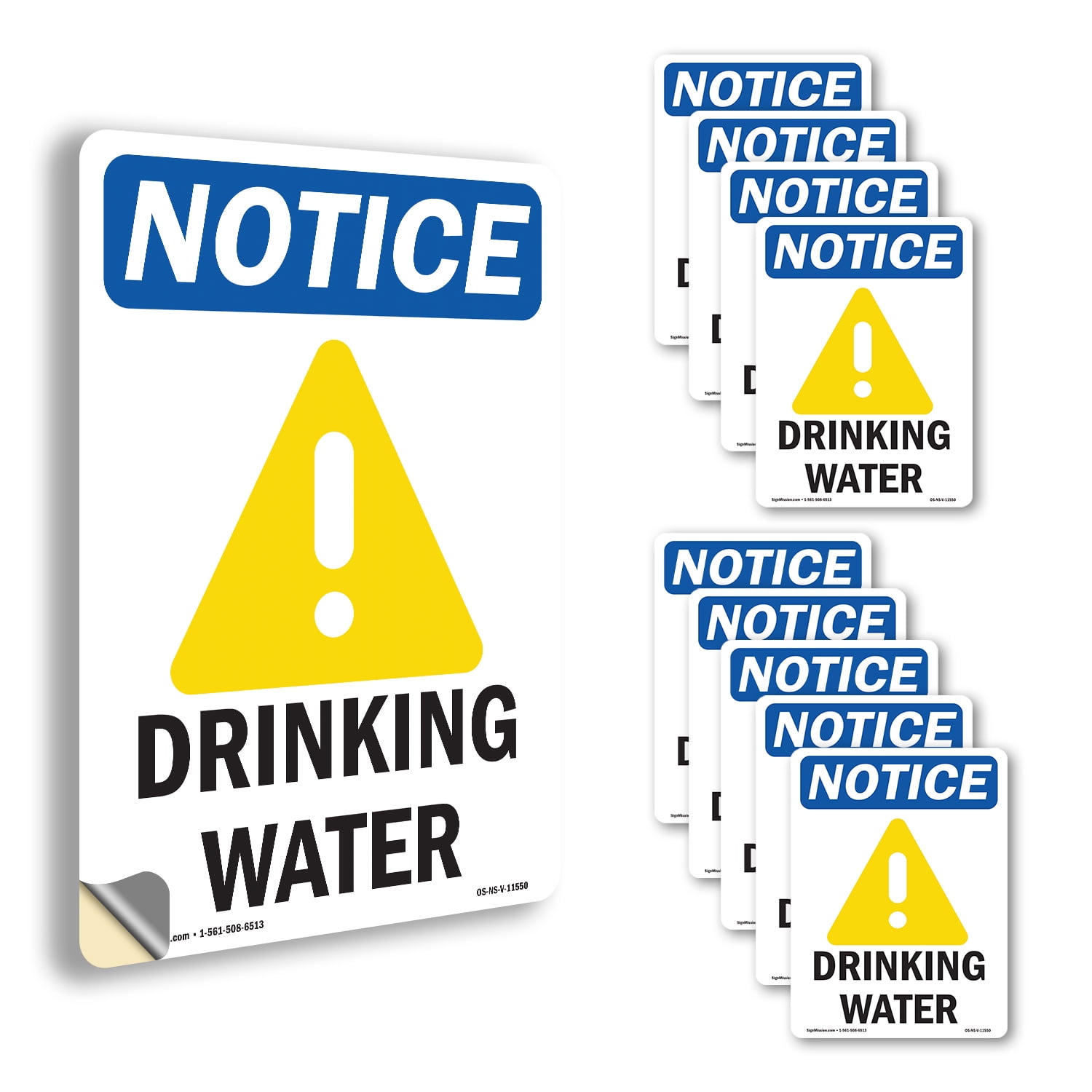 Drinking Water With Symbol OSHA Notice Vinyl Decal Label 5 Inch x 3.5 ...