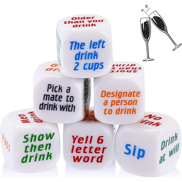 Drinking game dice 6pcs English Drinking Game Dice Creative ...