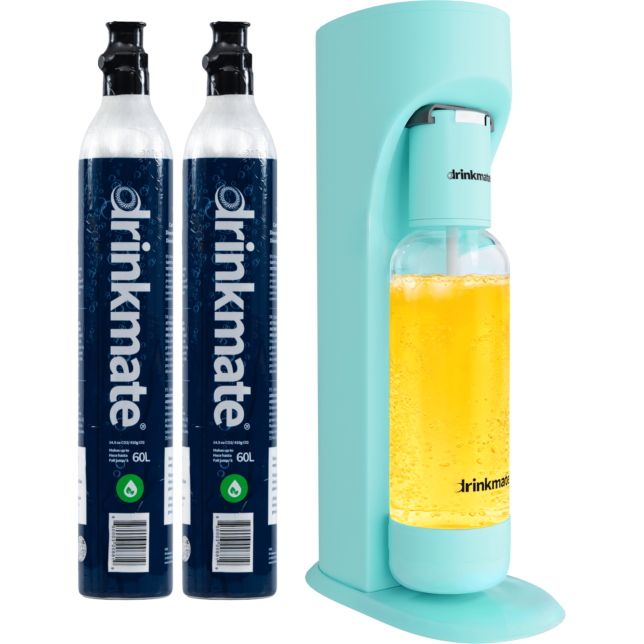 Drinkmate OmniFizz Sparkling Machine, Includes 2x60L CO2, Carbonation Bottle, Fizz Infuser ...