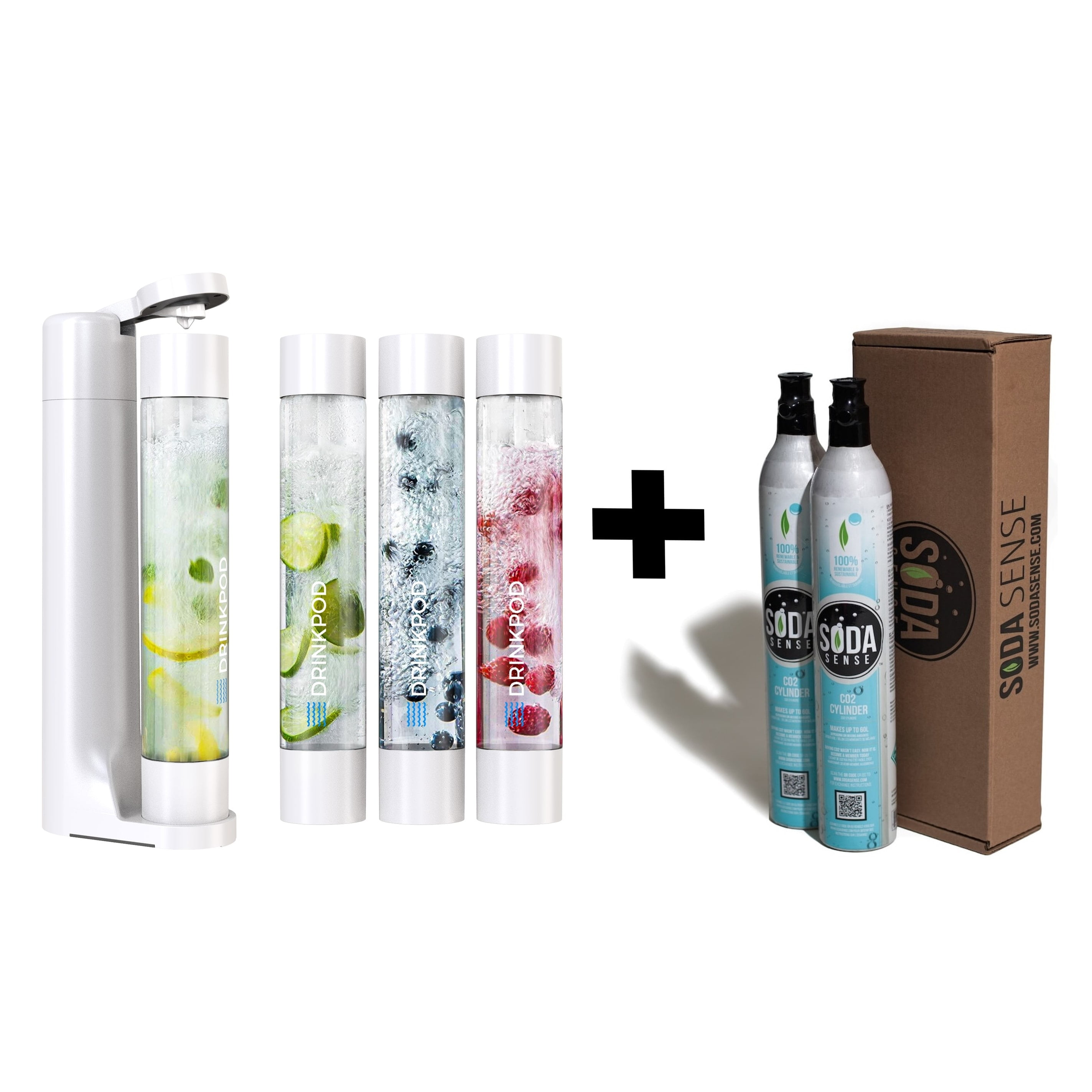 Drinkpod FizzPod One Touch Home Sparking Soda Maker Machine with 3 ...
