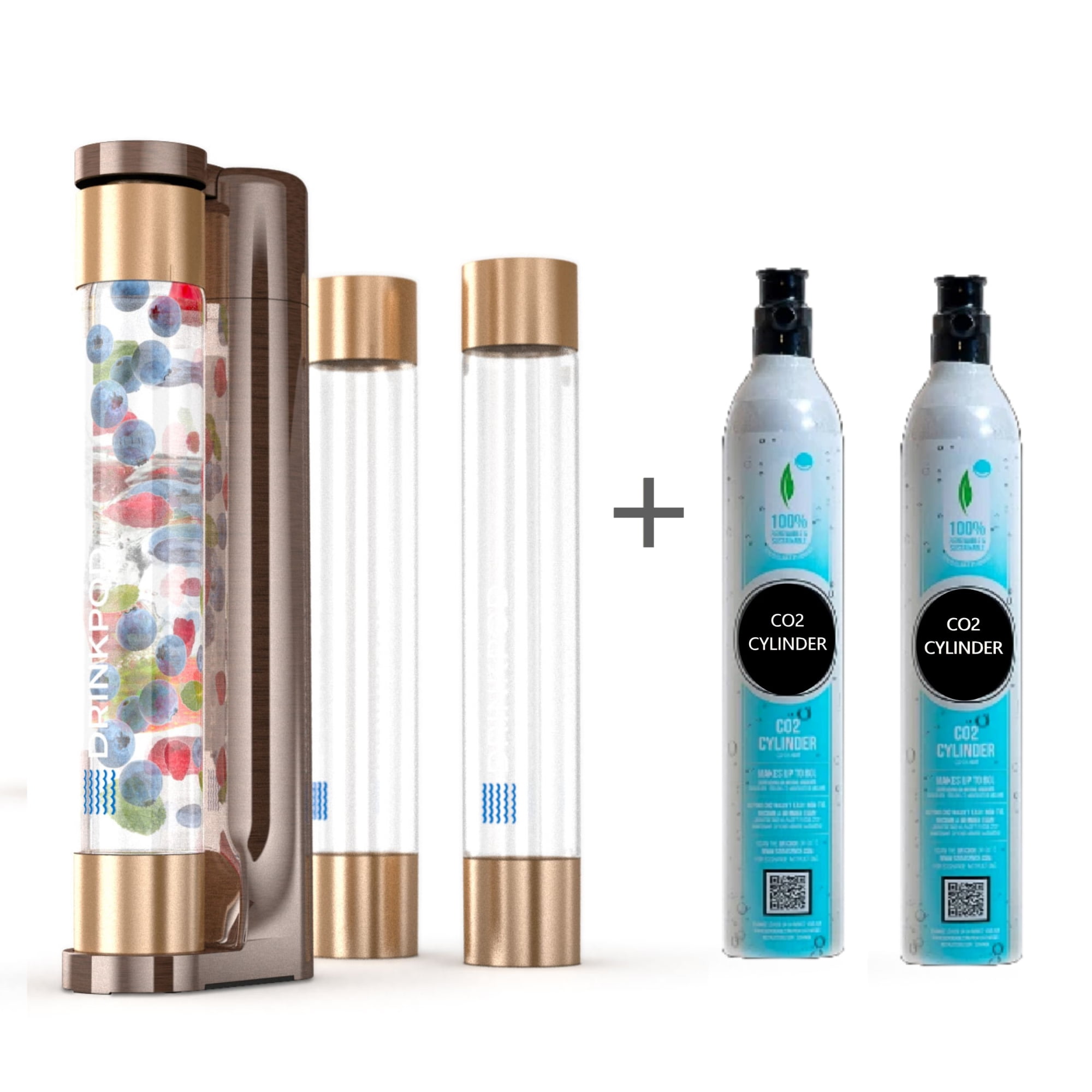 Drinkpod Fizzpod Home Soda Maker - Cognac Color, Includes 2 CO2 ...