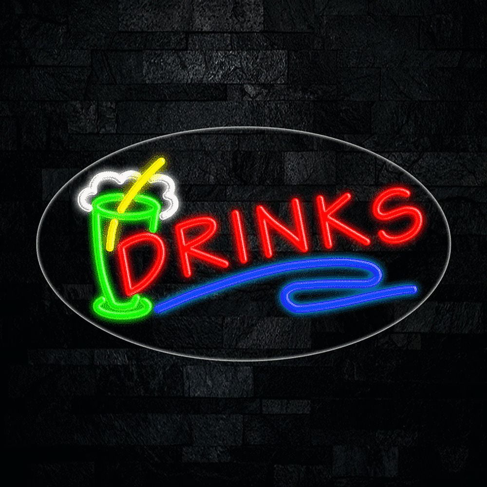 Drinks LED Neon Sign 28"L x 16"H #34515 - Walmart.com
