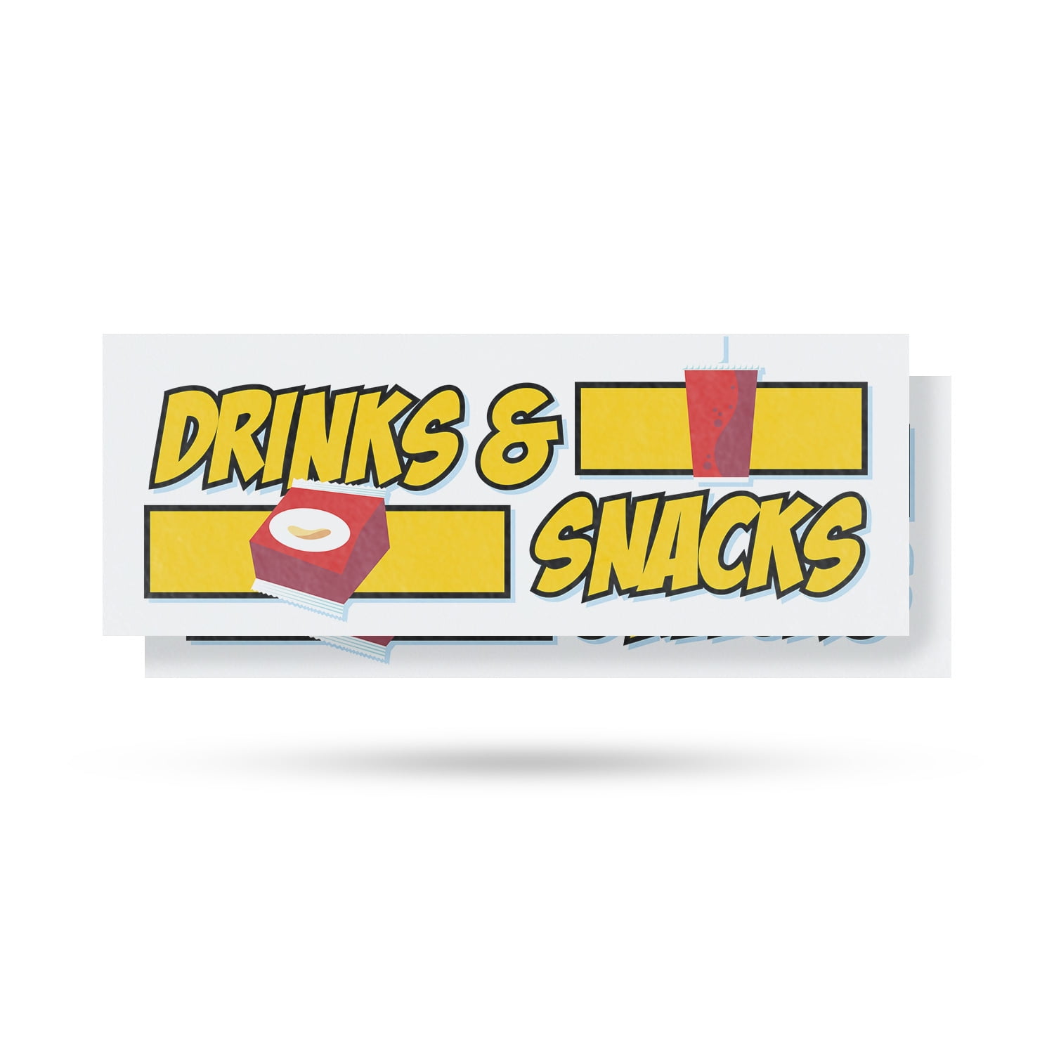 Drinks and Snacks Vinyl Decal 2 Pack of 24 Inch x 9 Inch Weatherproof ...
