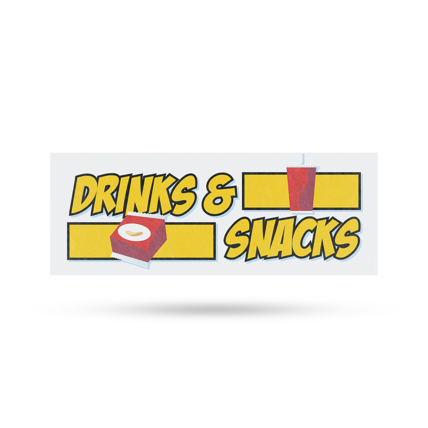 Drinks and Snacks Vinyl Decal 48 Inch x 18 Inch Weatherproof Heavy-Duty ...