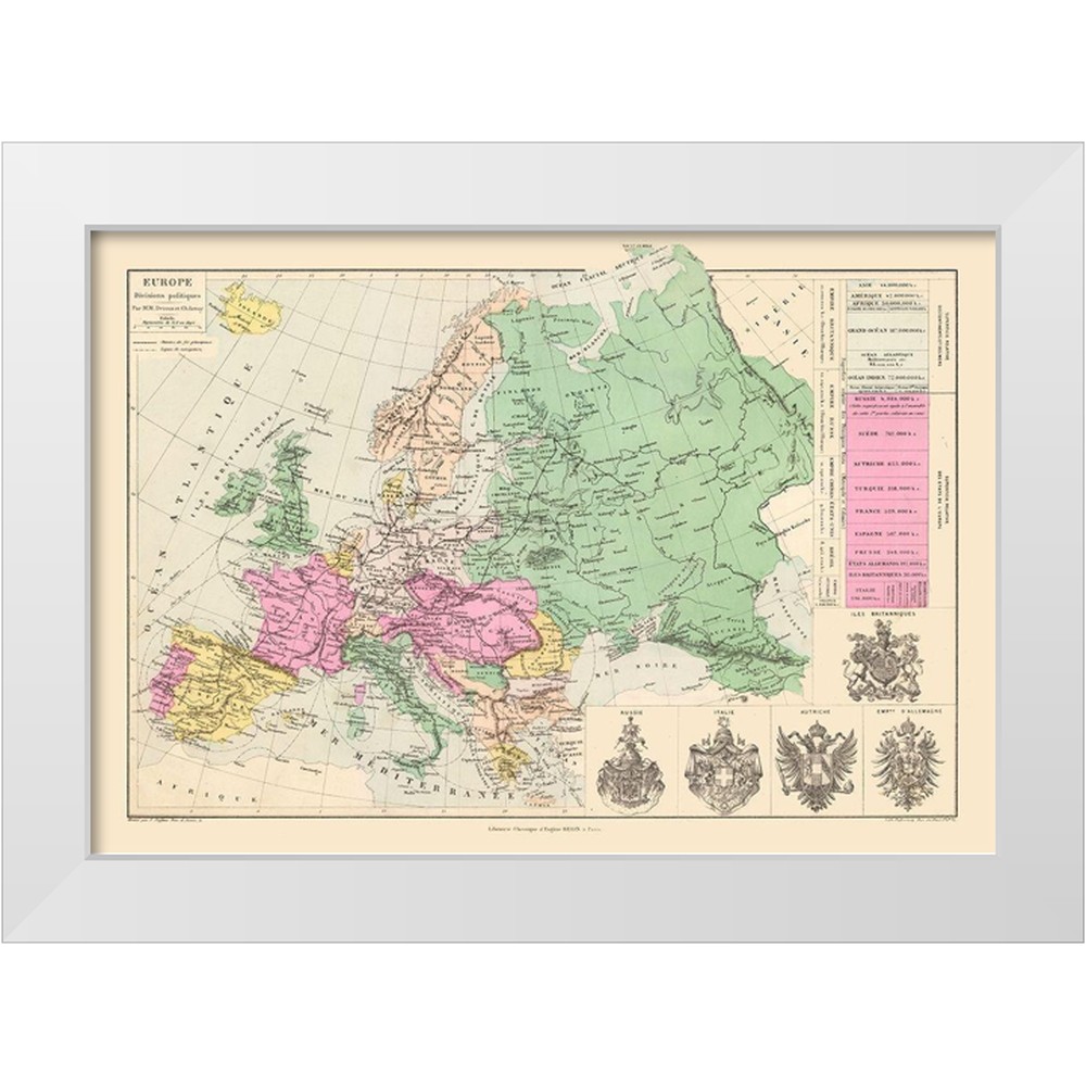 Drioux 14x11 White Modern Wood Framed Museum Art Print Titled - Europe ...
