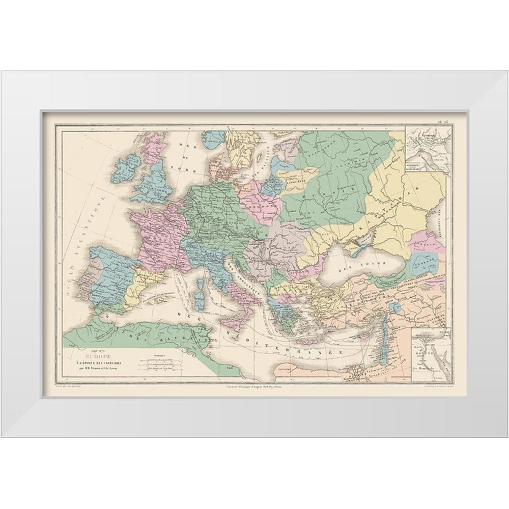 Drioux 14x11 White Modern Wood Framed Museum Art Print Titled - Europe ...