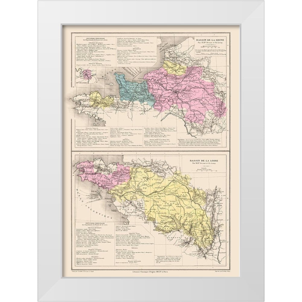 Drioux 14x18 White Modern Wood Framed Museum Art Print Titled - Seine ...