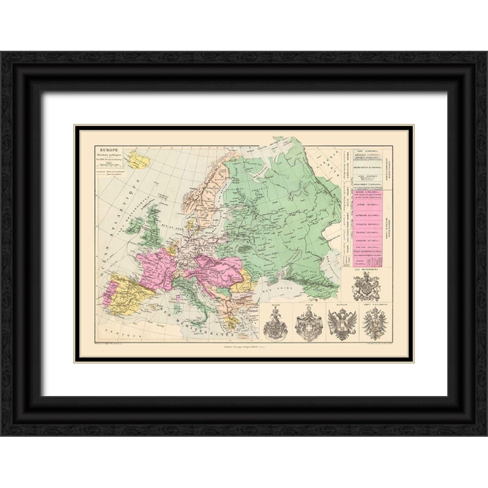 Drioux 24x18 Black Ornate Wood Framed with Double Matting Museum Art ...