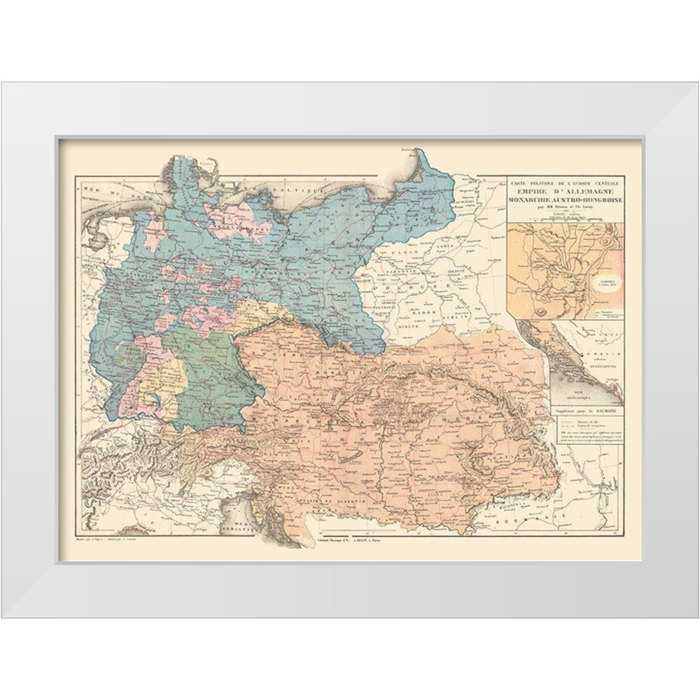 Drioux 32x24 White Modern Wood Framed Museum Art Print Titled - Europe ...