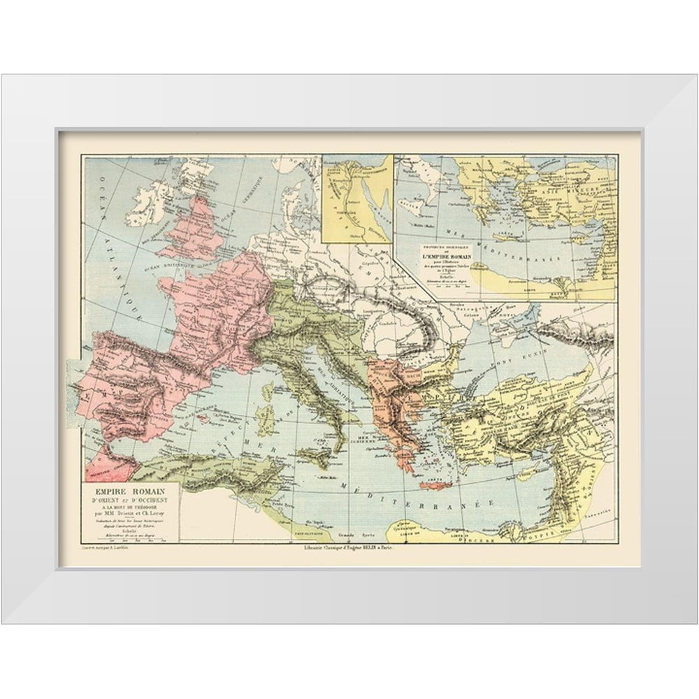 Drioux 32x25 White Modern Wood Framed Museum Art Print Titled - Europe ...