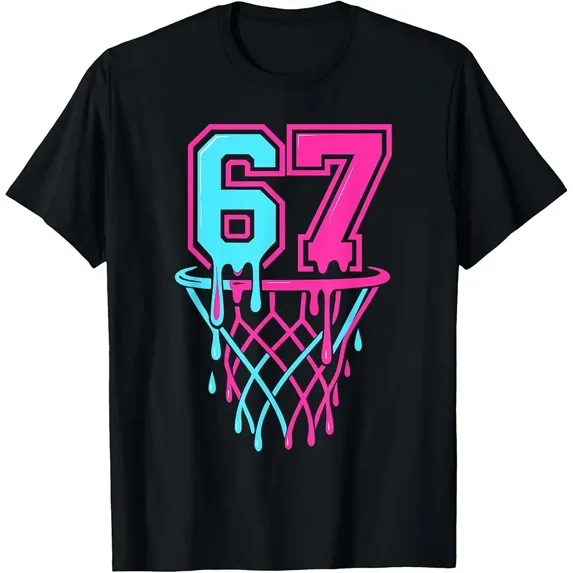 Drip 67 Basketball Six Seven Meme Game Day 6 7 Teens Boys T-Shirt ...