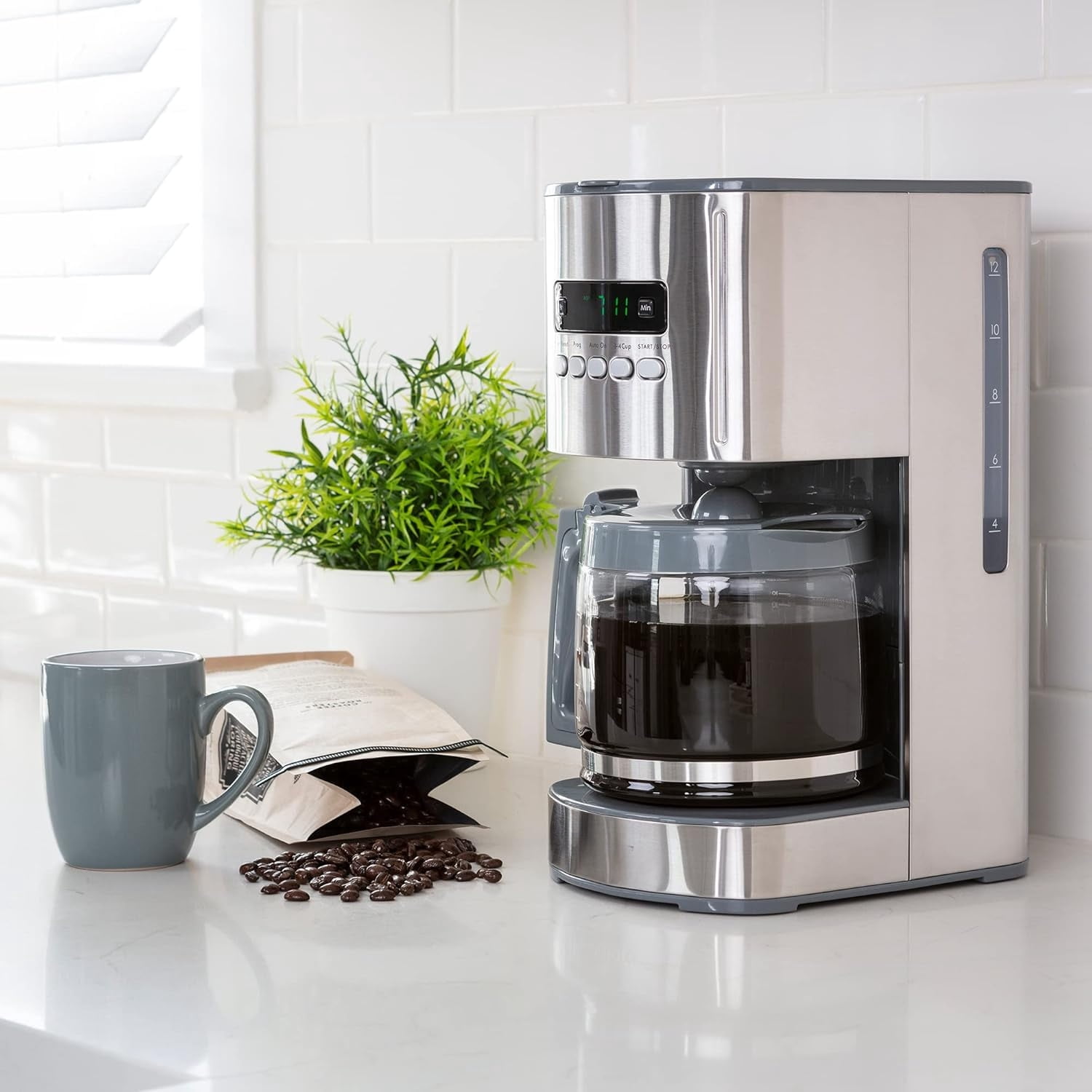 Drip Coffee Maker - Programmable Cafe Machine With Glass Pot, Regular ...