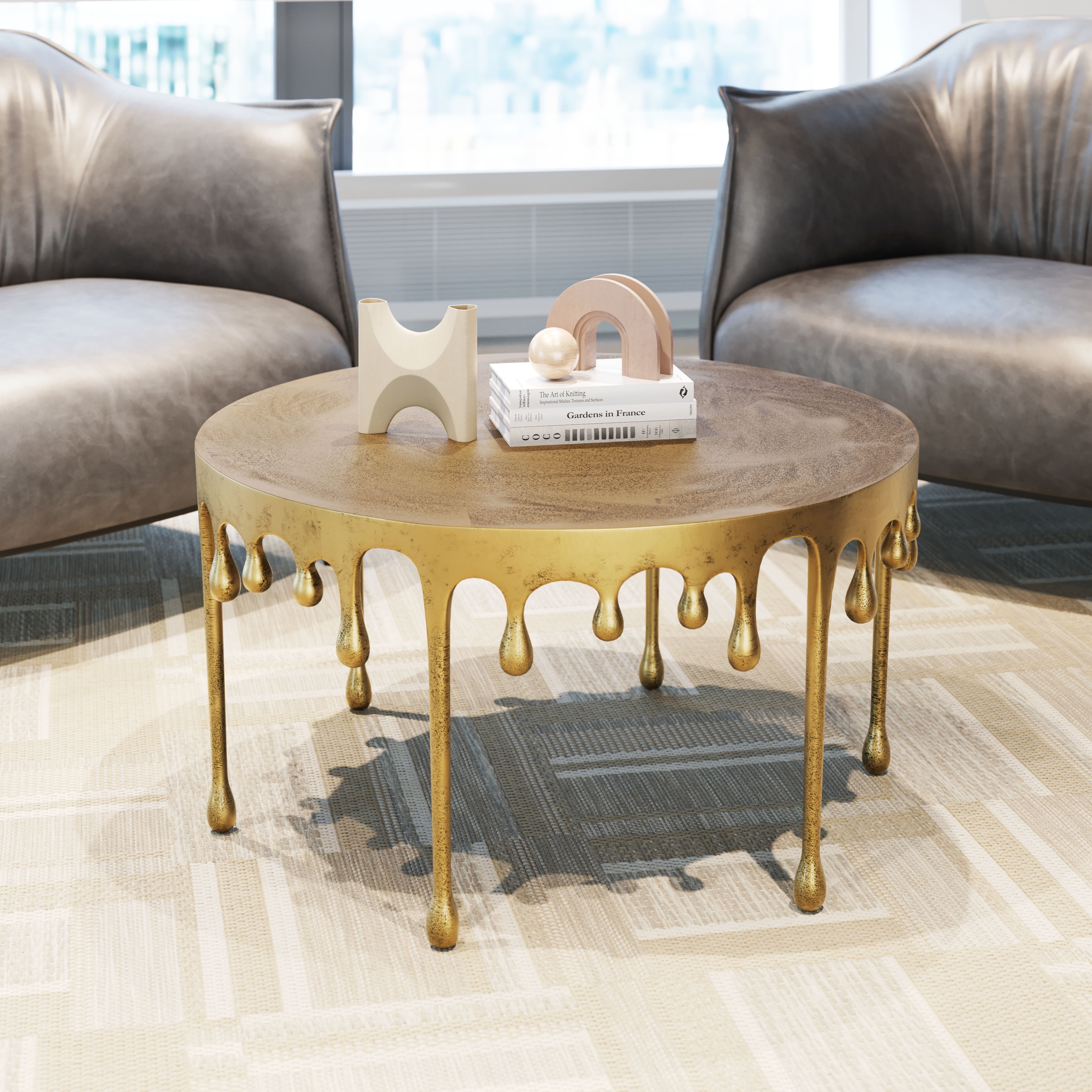 Drip Coffee Table Antique Brass - Walmart.com