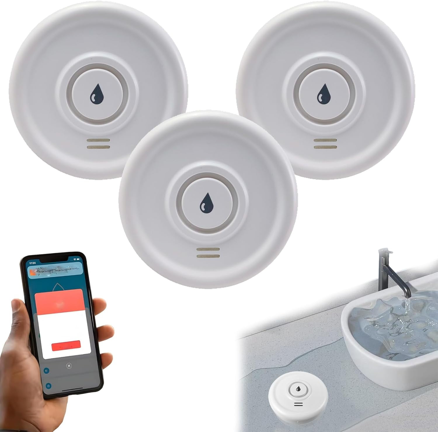 Drip Defender Pro-Drip Defender Pro Water Detector, 100db Alarm, High Sensitivity, Easy ...