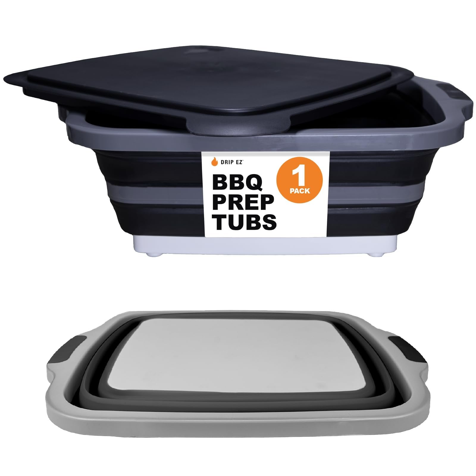 Drip EZ Collapsible BBQ Prep Tub - For Meal Prep, Marinating, Food ...