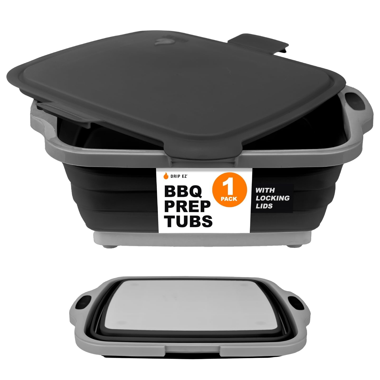 Drip EZ Collapsible BBQ Prep Tub V2 - For Meal Prep Marinating Food ...