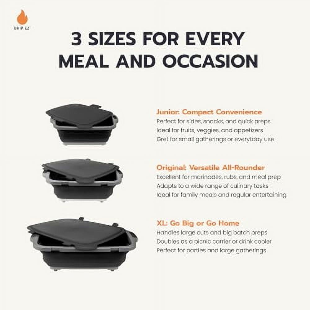 Drip EZ Collapsible BBQ Prep Tub- for Meal Prep Marinating Food Storage ...