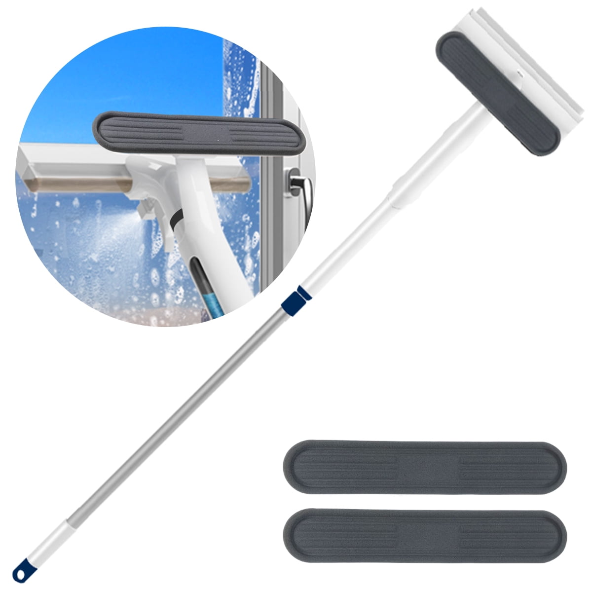 Drip-Free Rotating Window Squeegee Cleaner tool, Spray, Scrub and ...