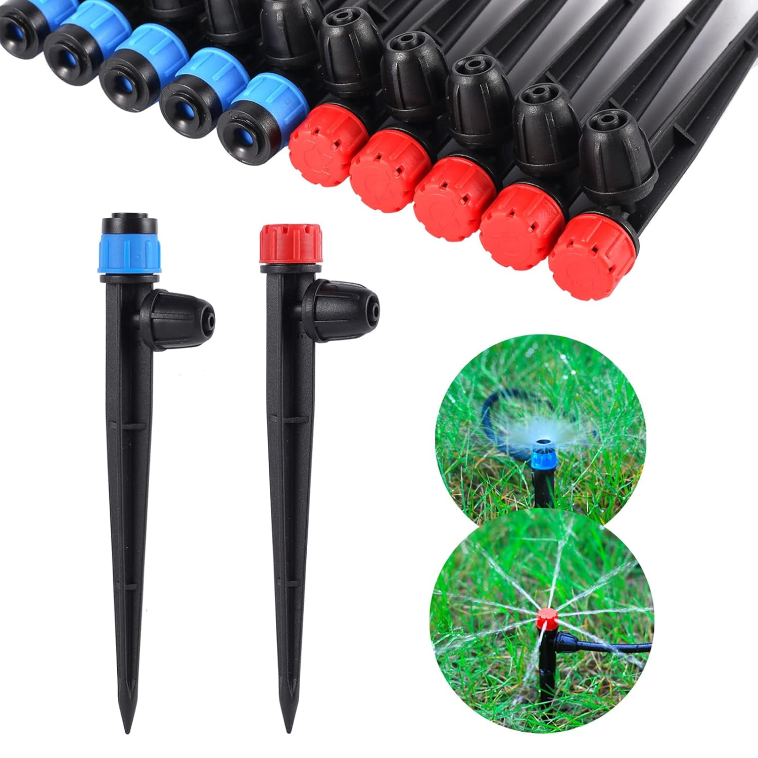Drip Irrigation Emitters with Adjustable 360 Degree Water Flow Drippers ...