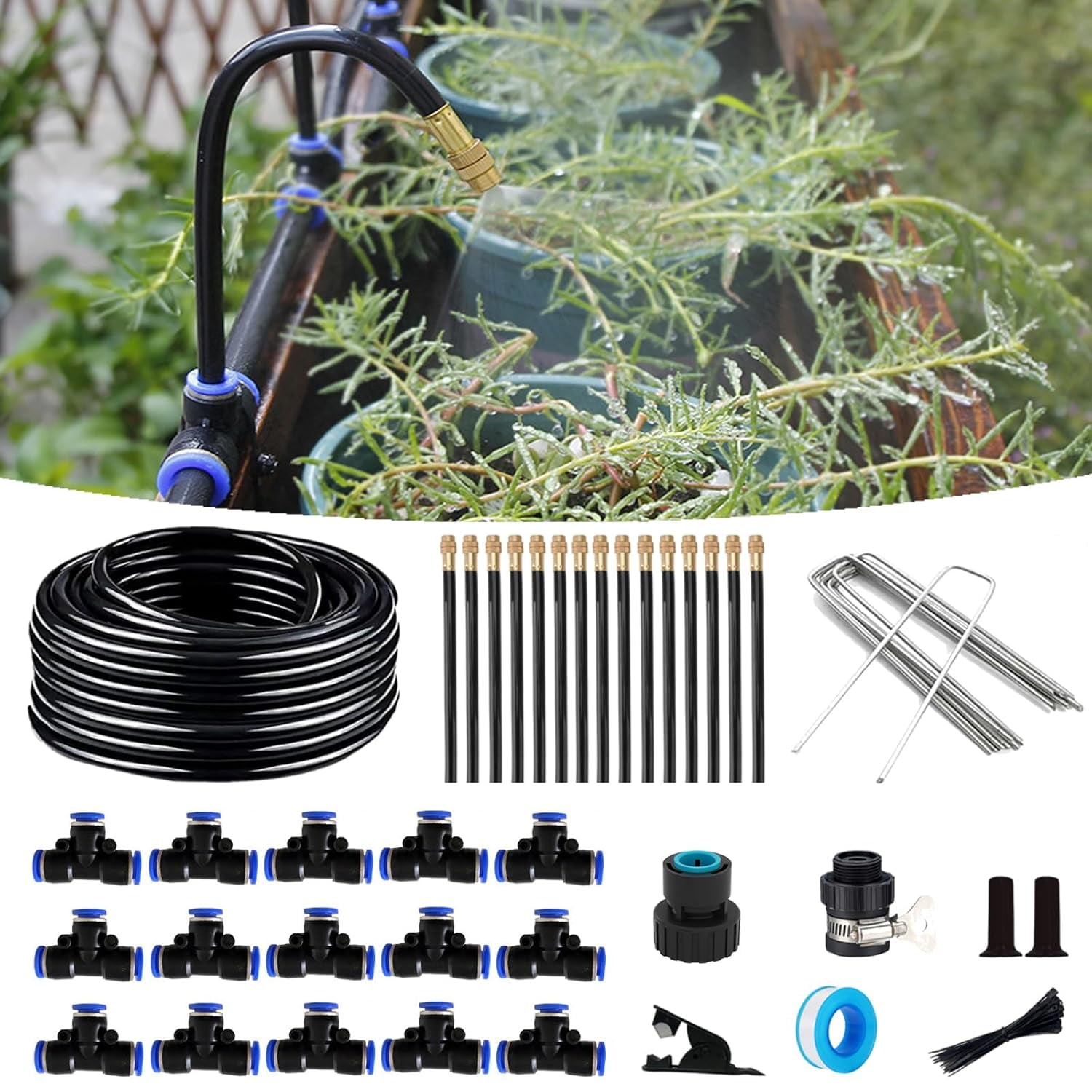 Drip Irrigation Kit,Automatic Garden Watering System with New Quick ...