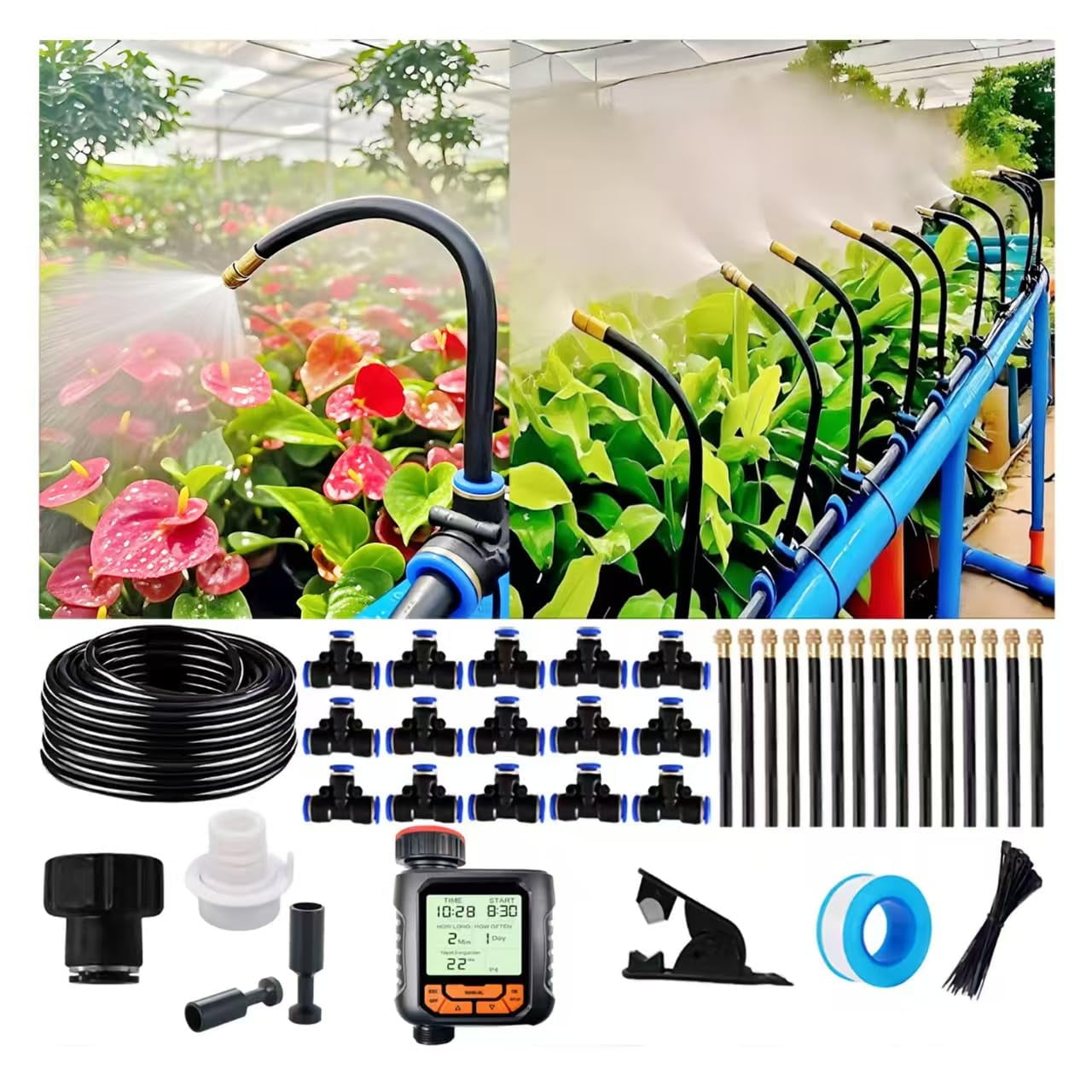 Drip Irrigation Kit,Automatic Garden Watering System with timer, New ...