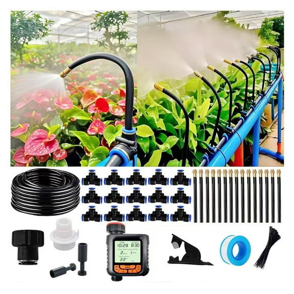 Drip Irrigation Kit,Automatic Garden Watering System with timer, New Quick Connectors And 360 ...