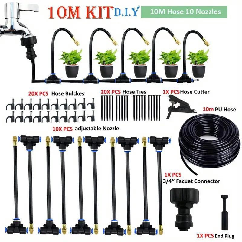 Drip Irrigation Kit, Automatic Watering System with Rotating Brass ...