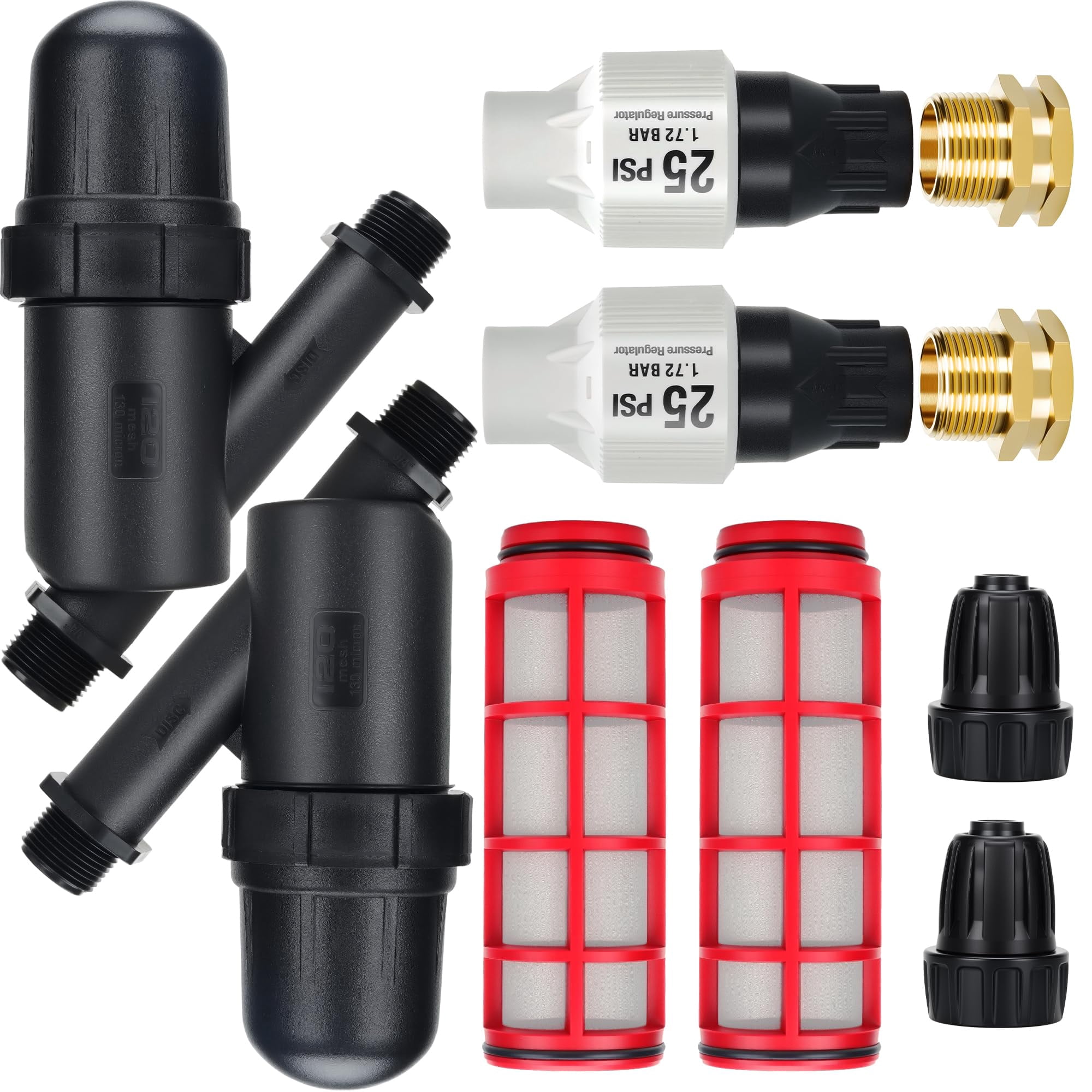 Drip Irrigation Pressure Regulator Kit,25 PSI Pressure Reducer,Inline ...