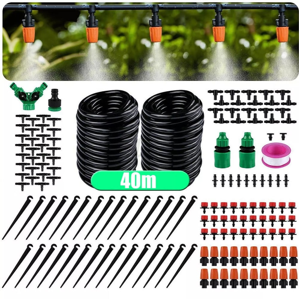 Drip Irrigation System, 131FT Garden Irrigation System 1/4, Blank ...