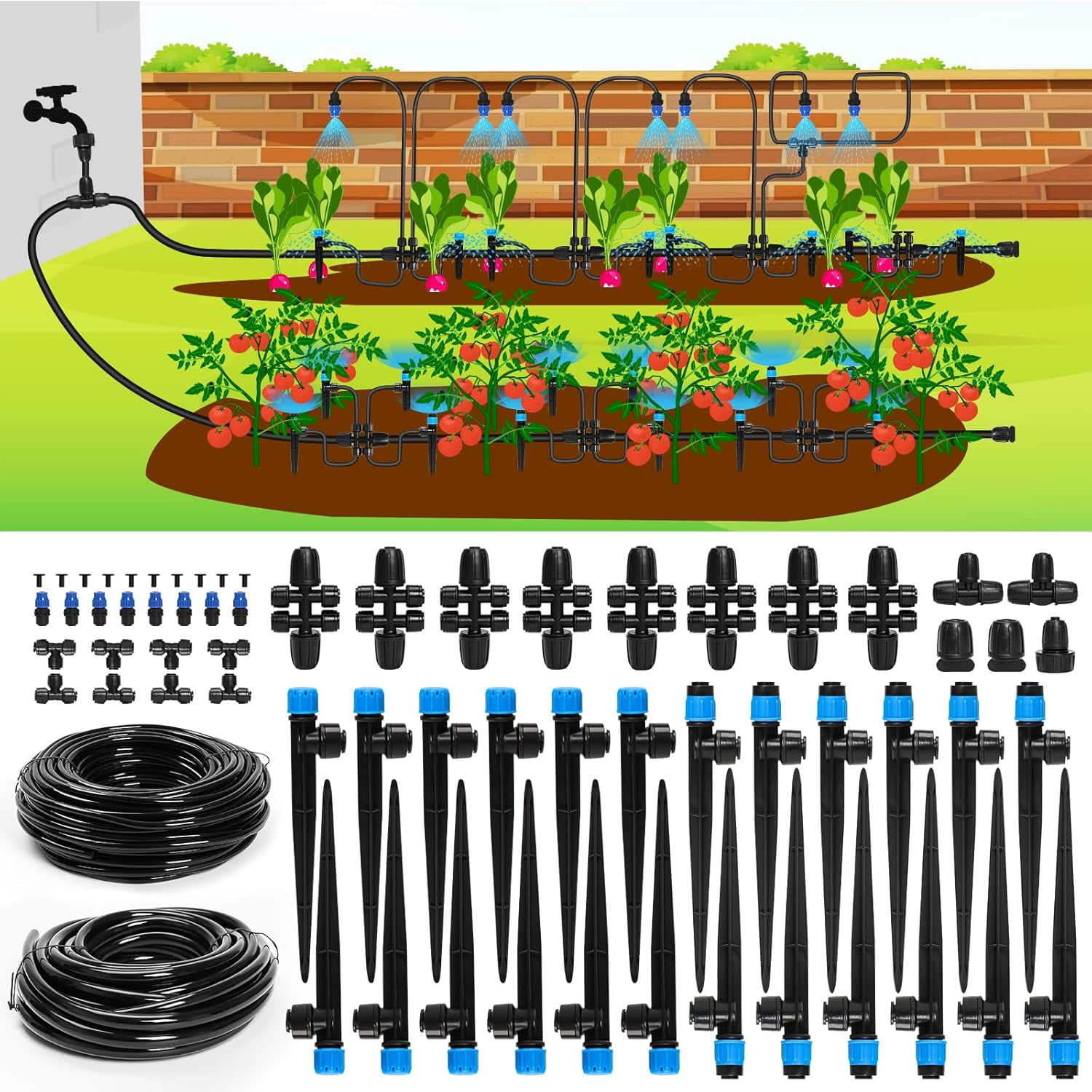 Drip Irrigation System, 230FT Garden Watering System with Quick-to ...