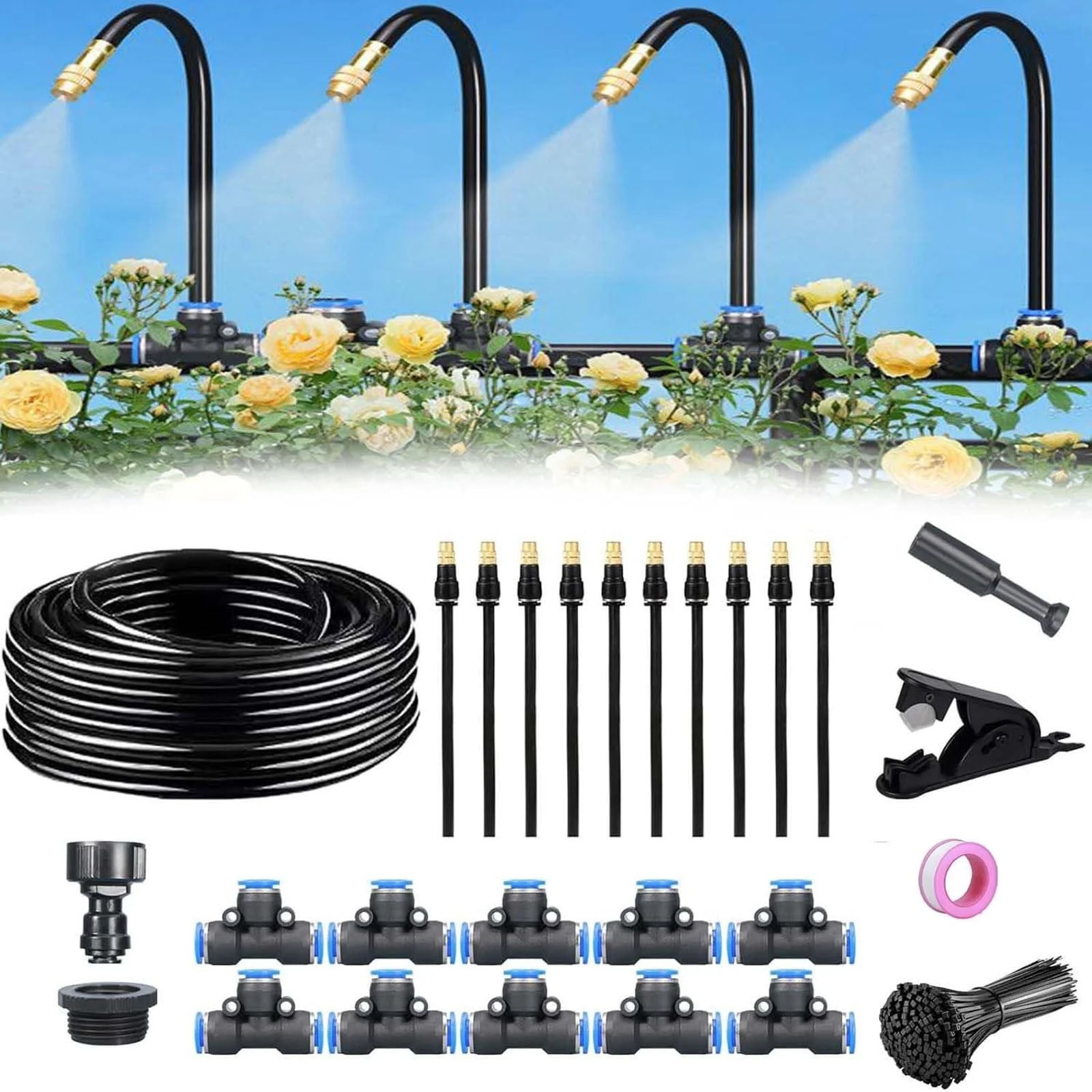 Drip Irrigation System with 360° Curved Garden Automatic Irrigation ...
