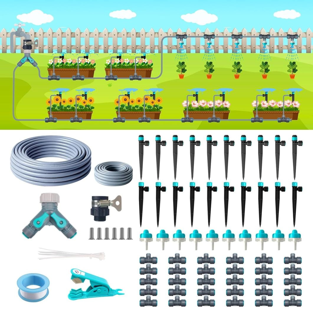 Drip Irrigation System Kit 230FT - Automatic Watering System with Quick ...