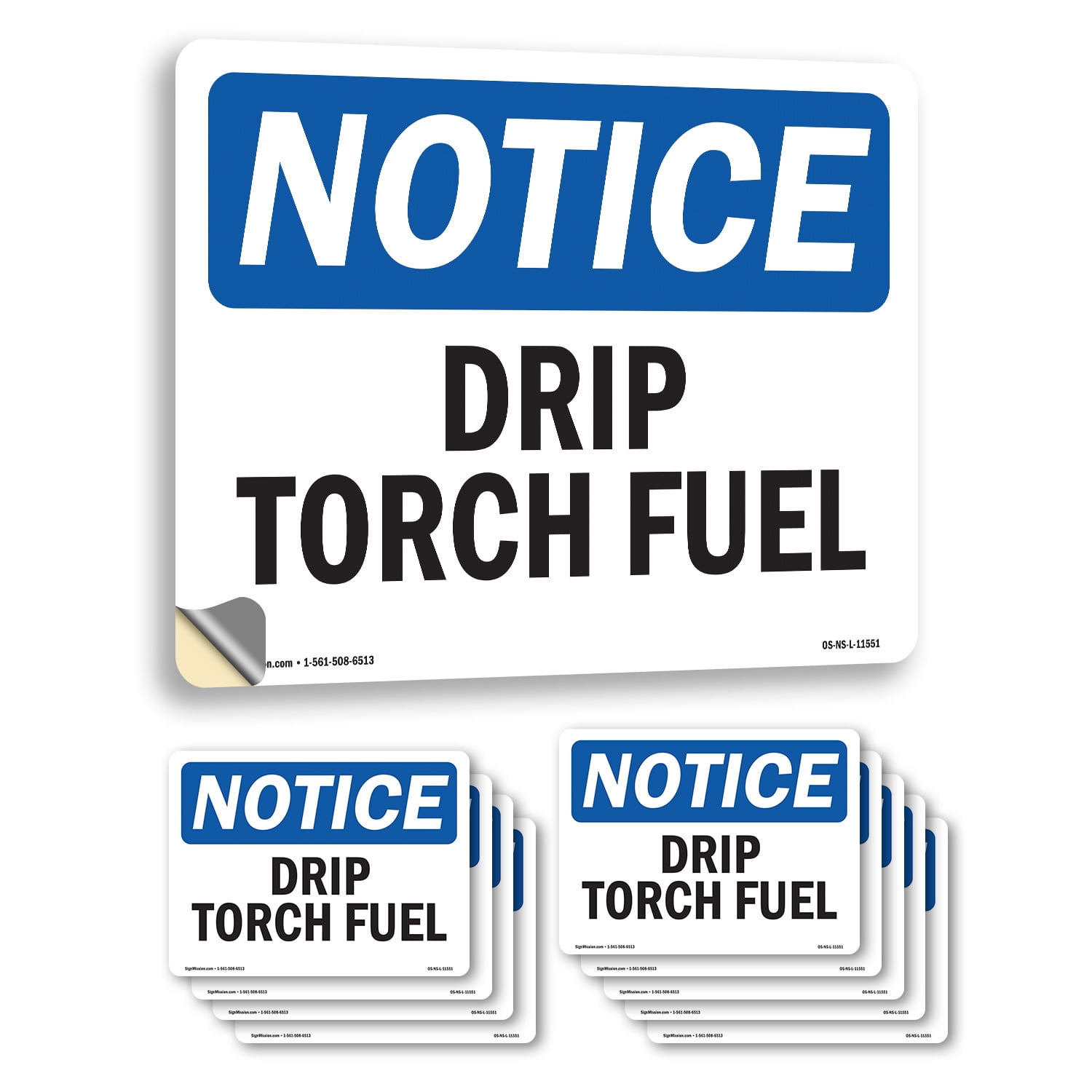 Drip Torch Fuel OSHA Notice Vinyl Decal Label 10 Inch x 7 Inch - 10 ...