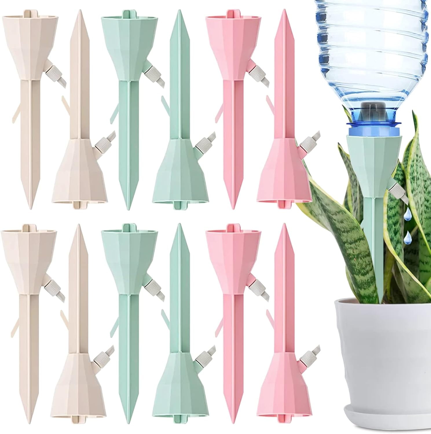 Drip Watering, 12 Drip Bottle Plant Watering Tips with Regulating ...