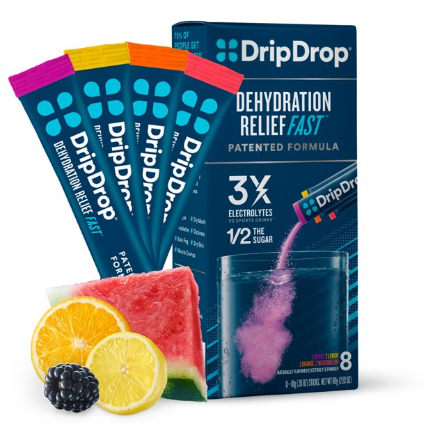 DripDrop Electrolyte Powder Drink Mix for Dehydration Relief Fast, Bold ...
