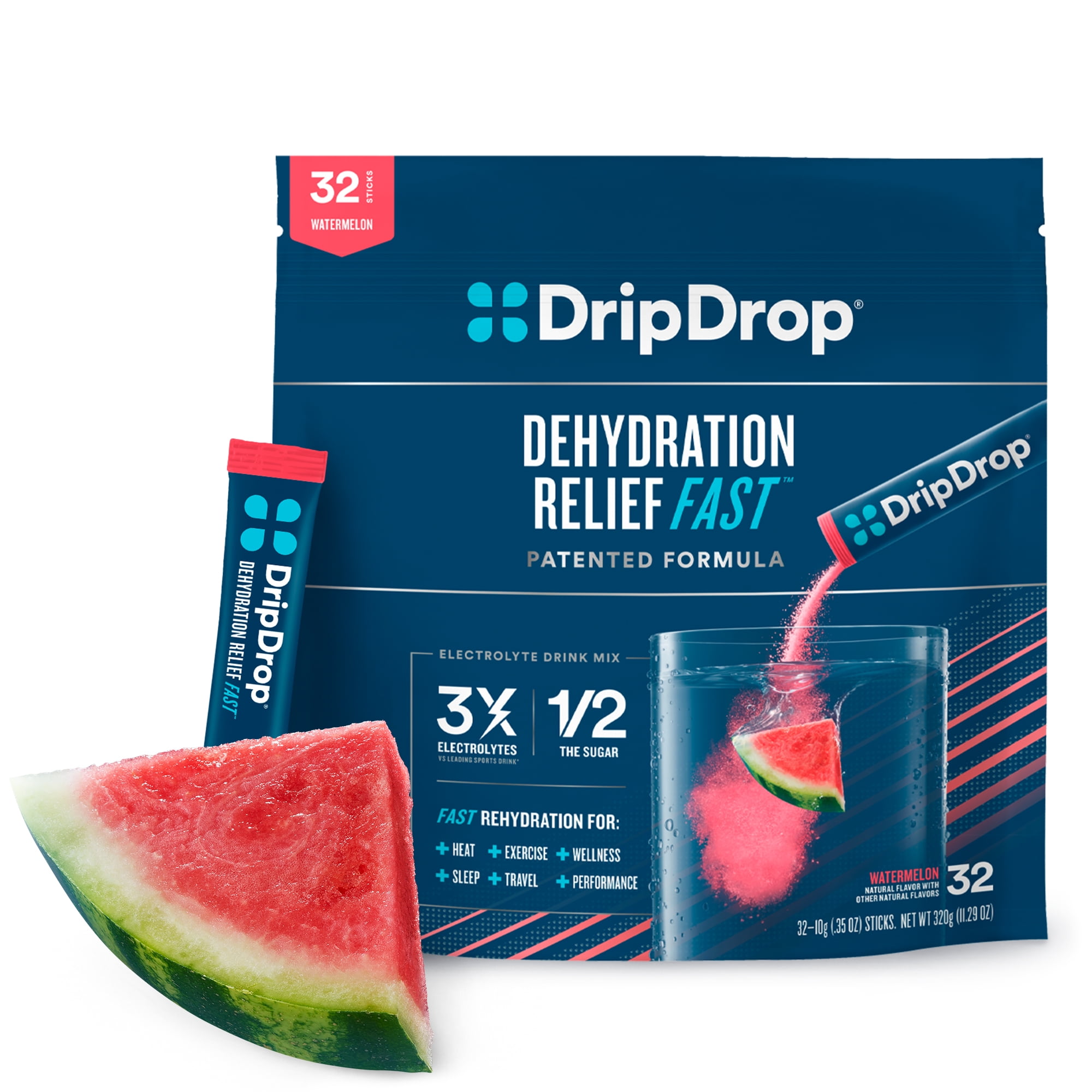 DripDrop Electrolyte Powder Drink Mix for Dehydration Relief Fast ...