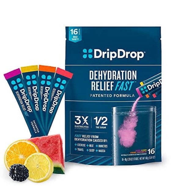 DripDrop Hydration - Electrolyte Powder Packets - Watermelon, Berry ...