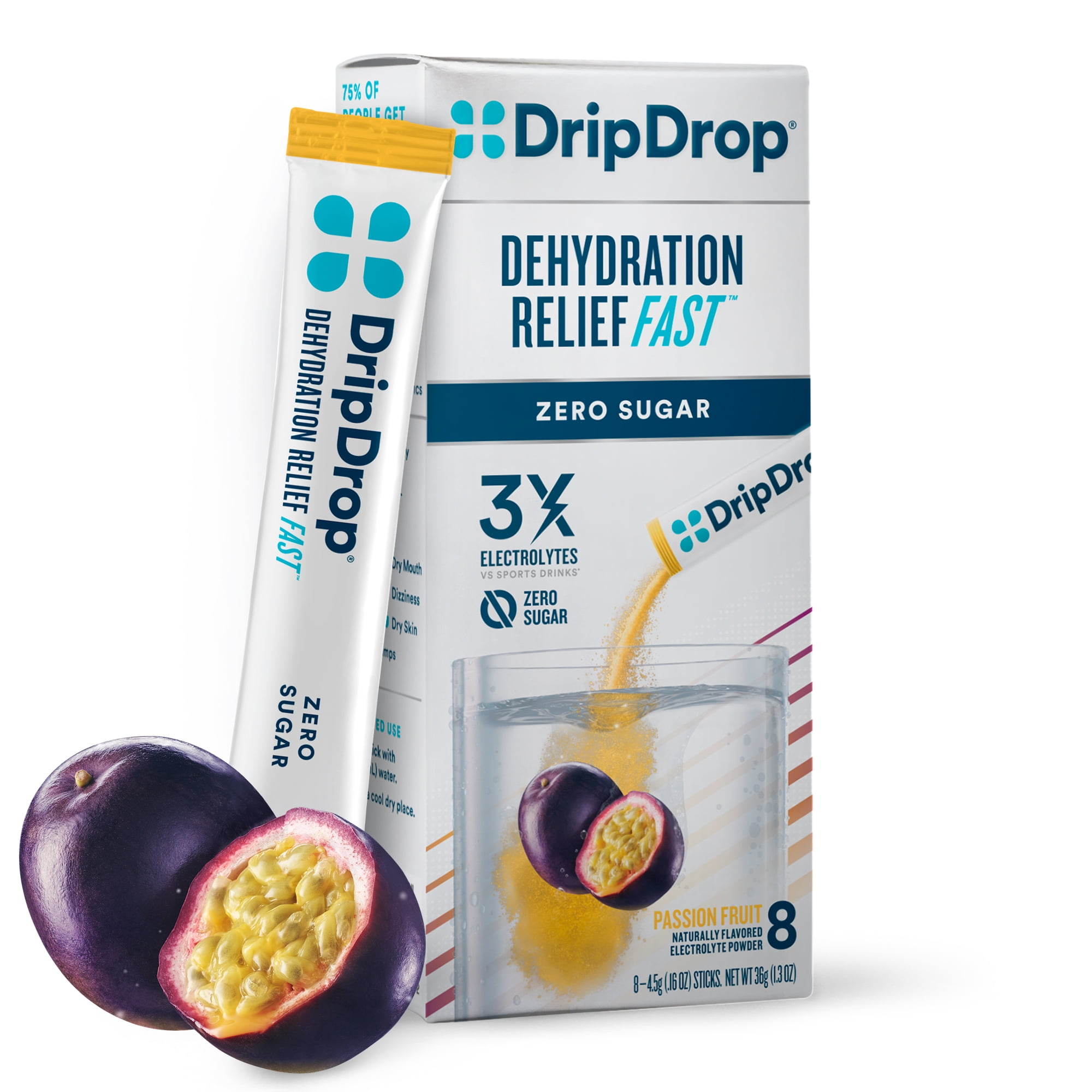 DripDrop Zero Sugar Electrolyte Powder Drink Mix for Dehydration Relief ...