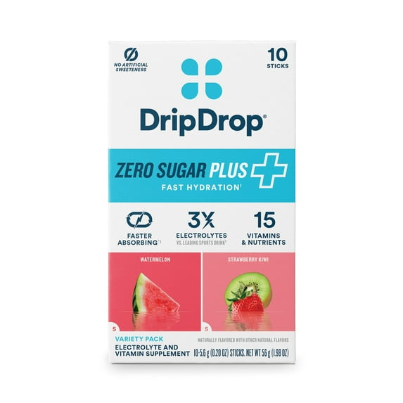 DripDrop Zero Sugar Fast Hydration - Watermelon and Strawbery Kiwi ...