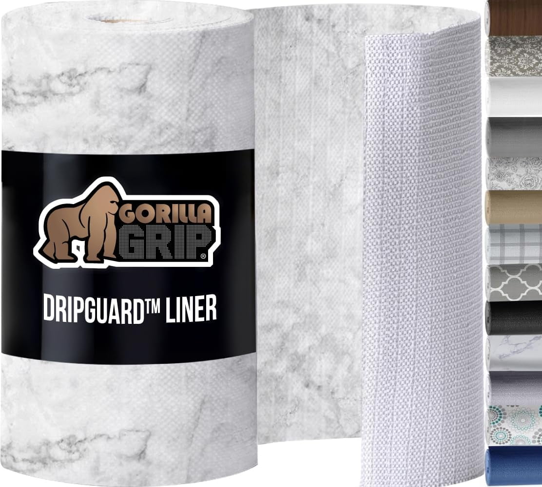 DripGuard Drawer and Shelf Liner for Cabinet, Slip Resistant Non ...