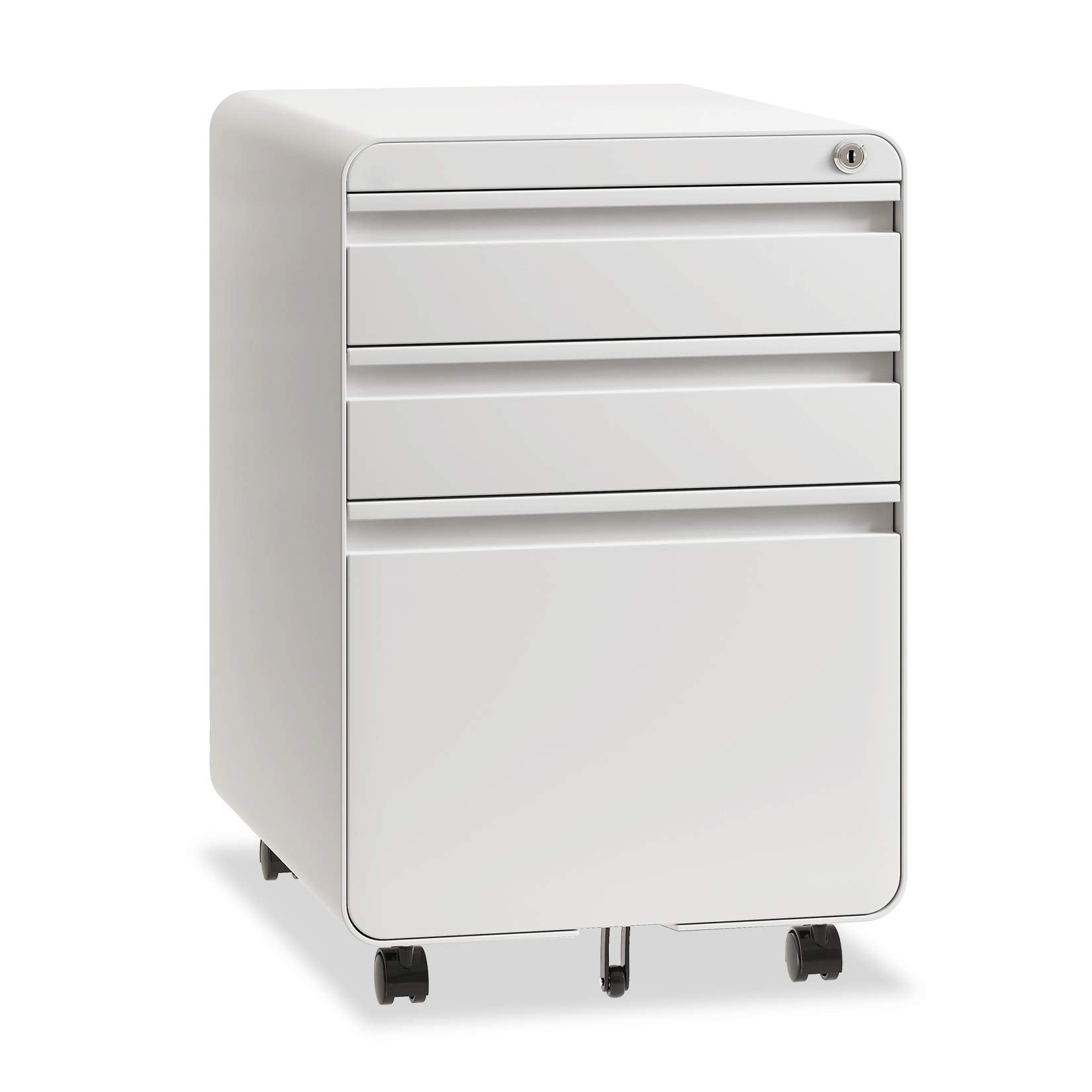 Dripex 3 Drawer File Cabinet, Metal Filing Cabinets with Lock Wheels ...