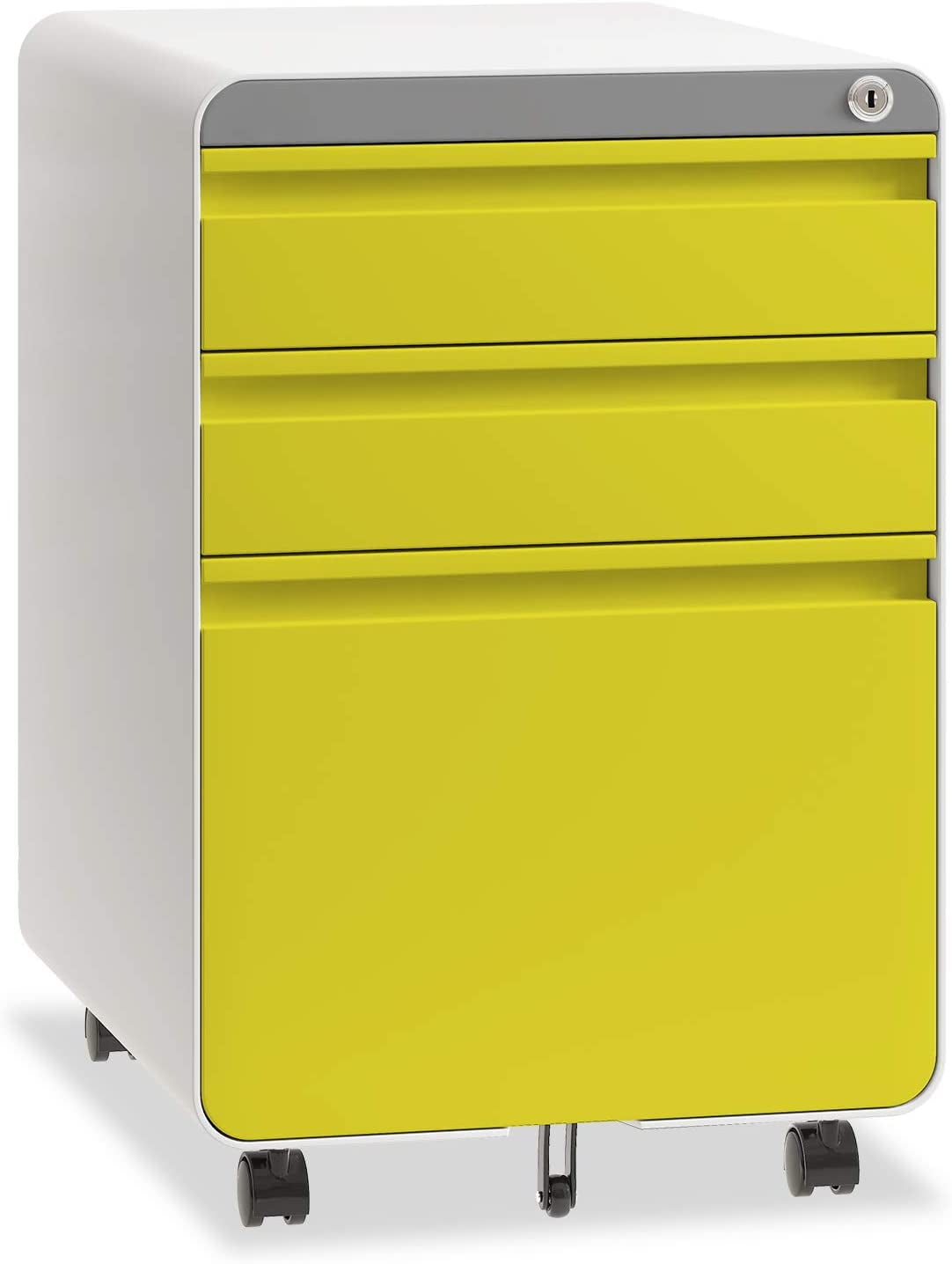 Dripex 3 Drawer File Cabinet, Metal Filing Cabinets with Lock Wheels ...