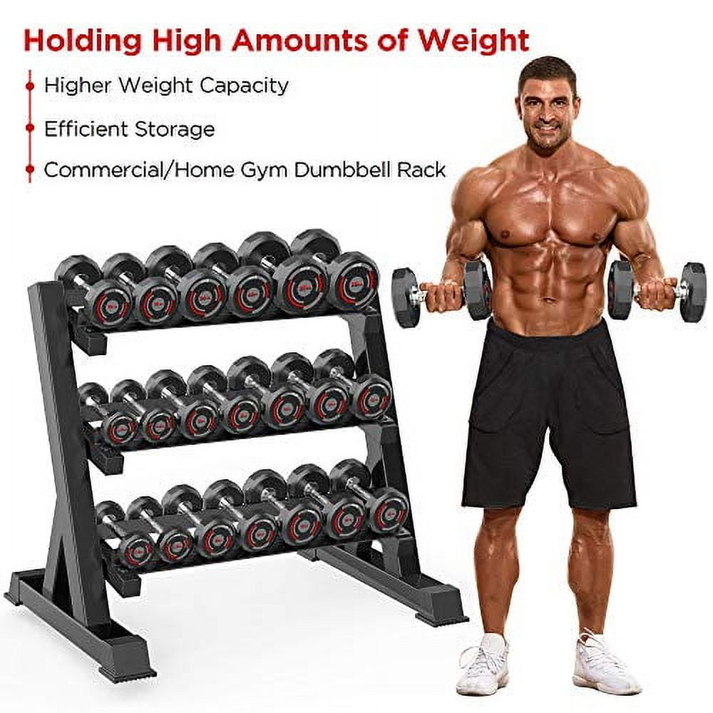 Dripex 3 Tier Heavy Duty Dumbbell Rack Home Gym Weight Rack Dumbbell ...