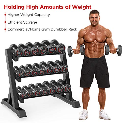 Dripex 3 Tier Heavy Duty Dumbbell Rack Home Gym Weight Rack Dumbbell ...