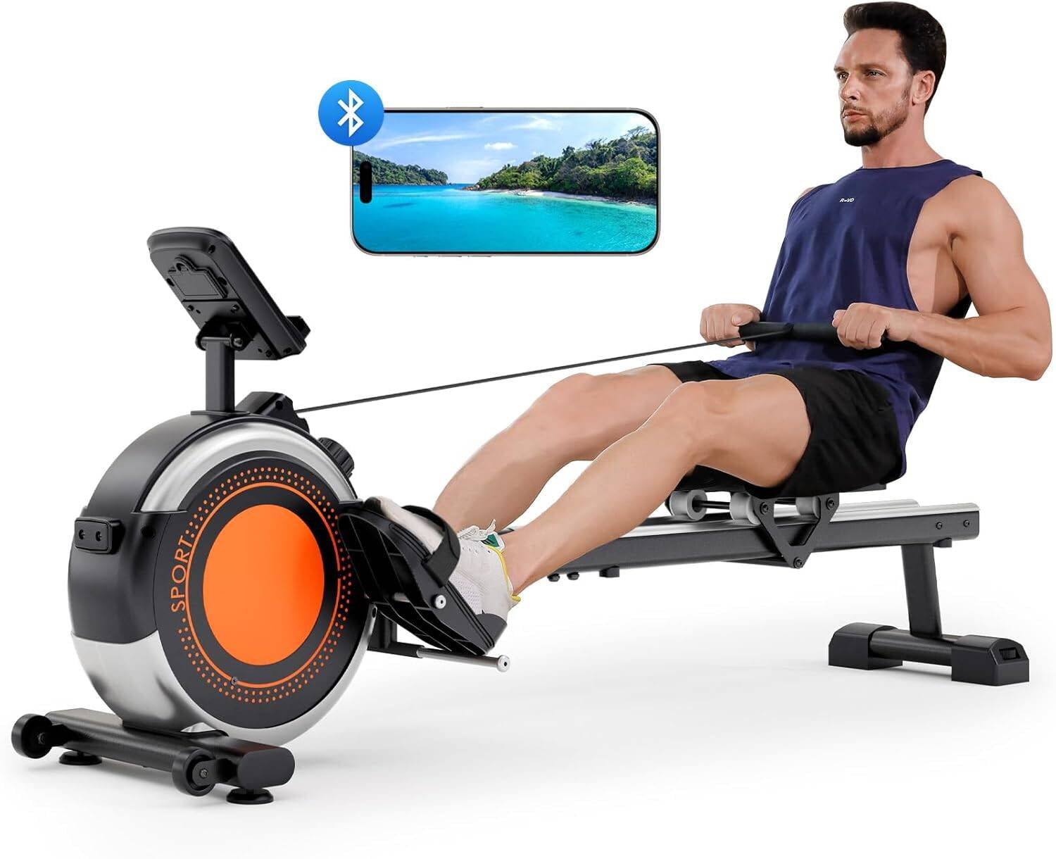 Dripexfit Magnetic Rowing Machine for Full-Body Workout, App Compatible ...