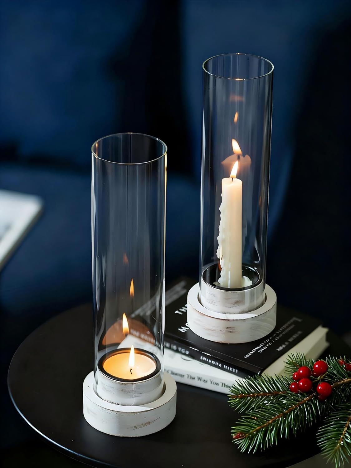 Dripless Candlestick Holders with Wax Catchers: Set of 2 Hurricane ...