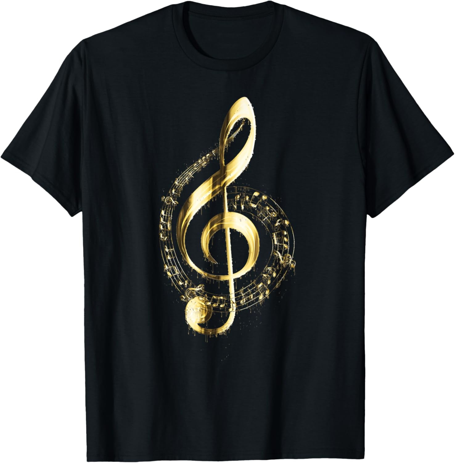 Dripped in Gold Treble Clef Music Notes T-Shirt - Walmart.com