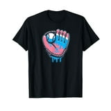 Dripping Baseball Glove Graphic T-Shirt, Colorful Catch Mitt and Ball ...